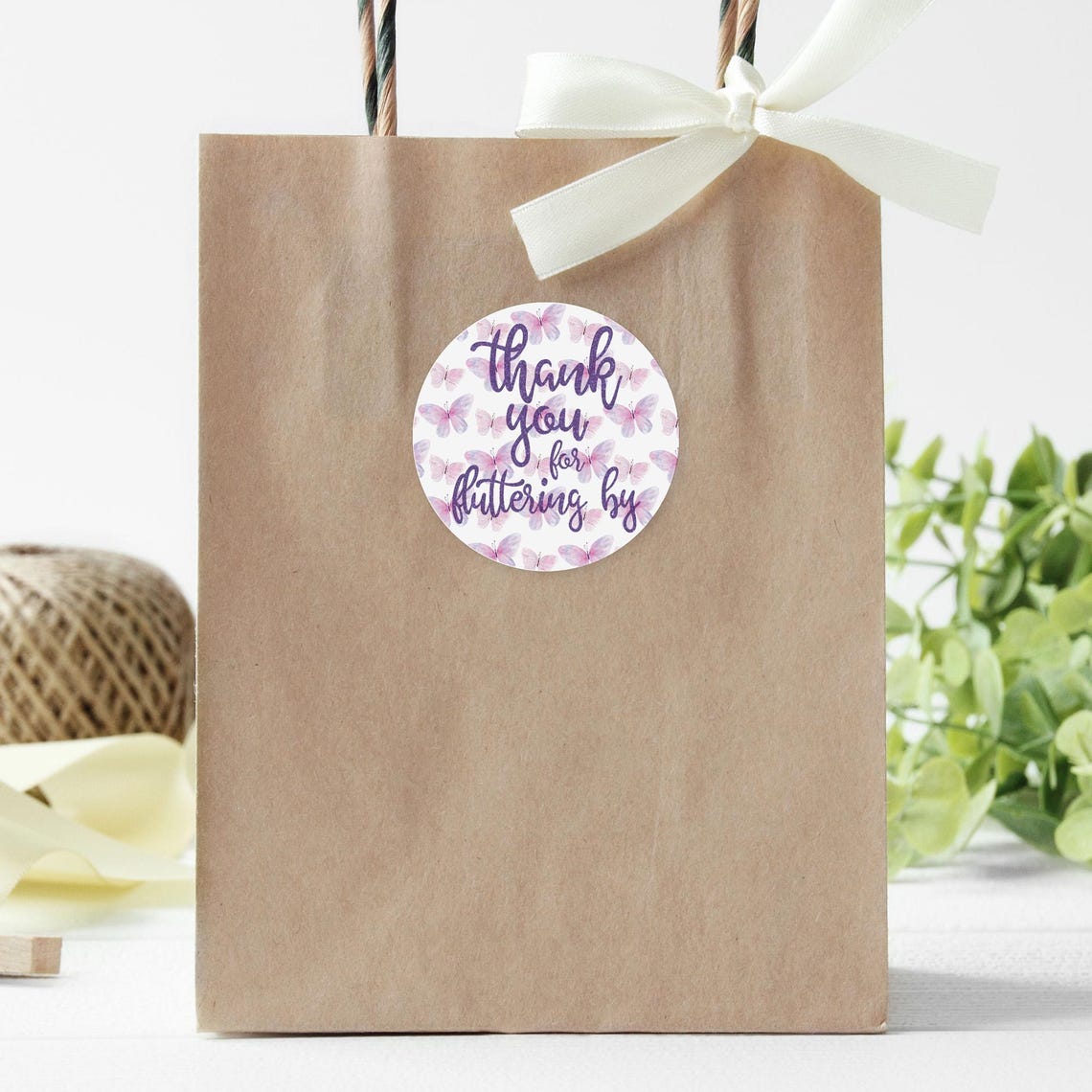 Butterfly Thank You Stickers, Thank You for Fluttering by Labels for ...