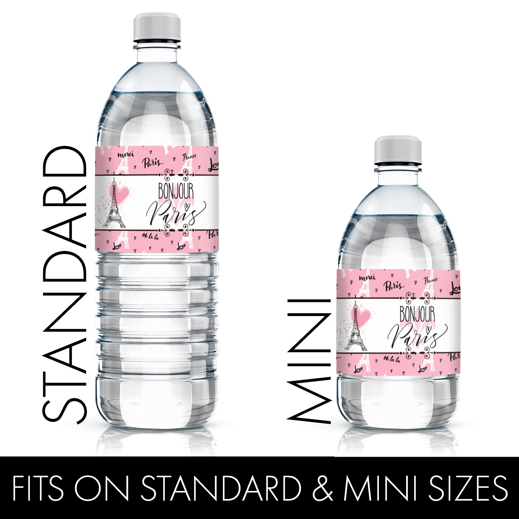 Paris Birthday Party Water Bottle Stickers, French Theme Sweet 16 ...