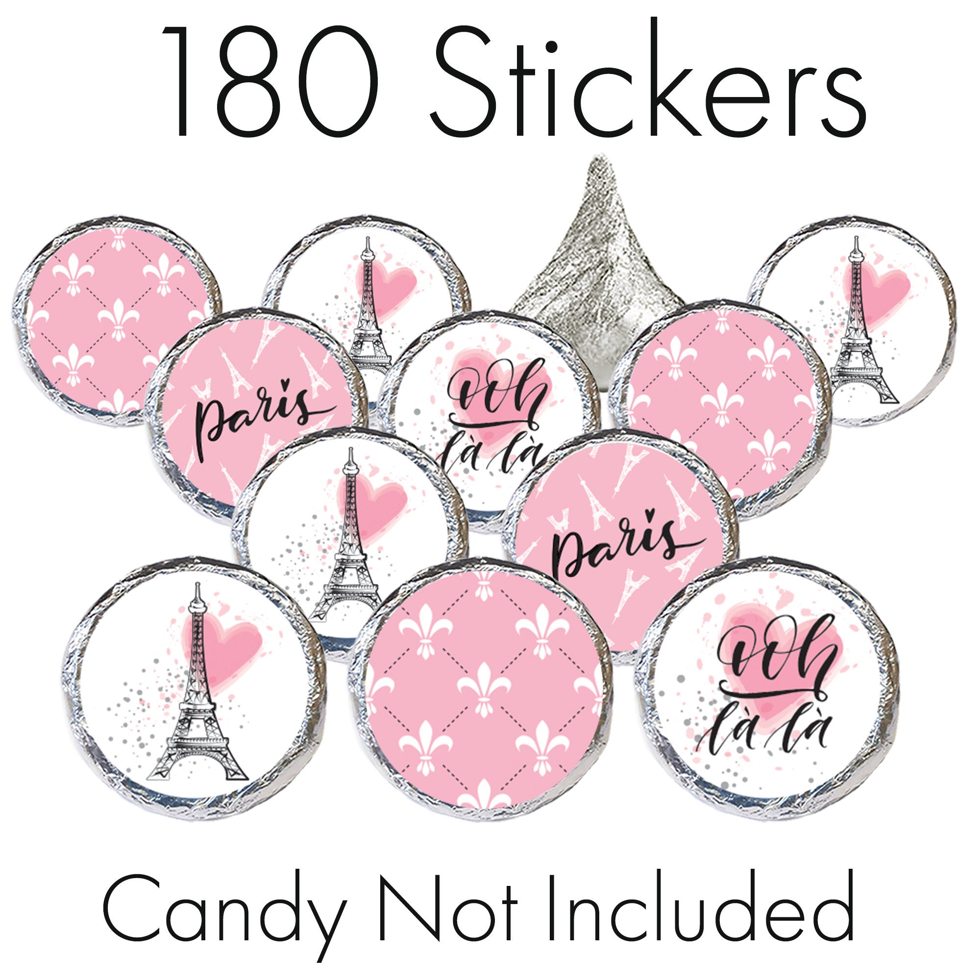 Paris Party Stickers for Chocolate Kisses French Sweet 16 - Etsy