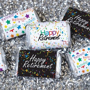 Retirement Candy Wrapper for Miniature Chocolates Happy Retirement ...