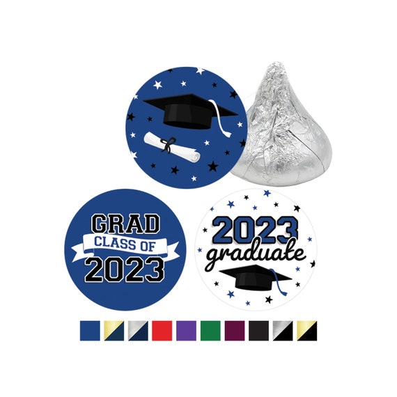 2023 Graduation Stickers for Chocolate Kisses | Class of 2023 ...