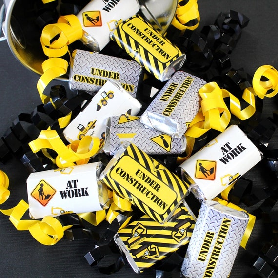 Under Contruction Mini Candy Bar Labels 45 Stickers Hard - Etsy