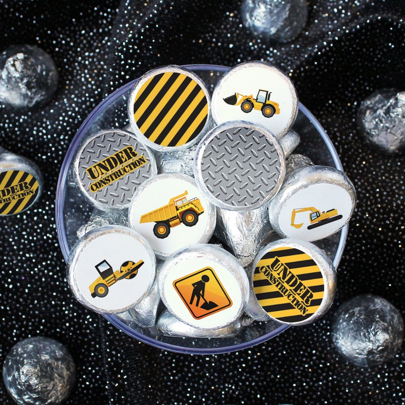Under Construction Party Stickers – Chocolate Kisses Candy Labels, 180 ...