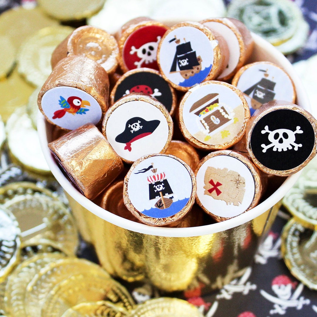 Pirate Party Favor Stickers for Chocolate Kisses Kids - Etsy