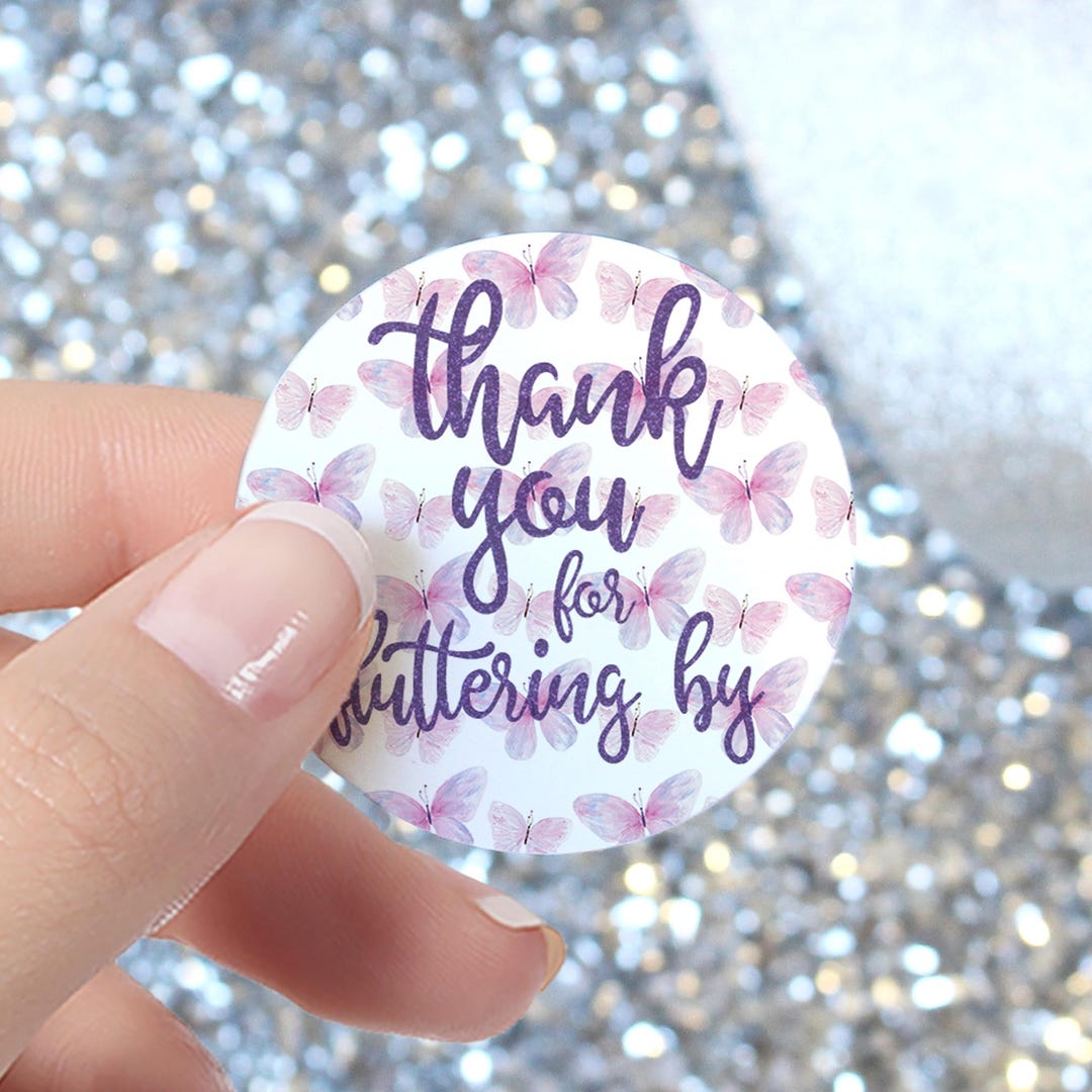 Butterfly Thank You Stickers, Thank You for Fluttering by Labels for ...