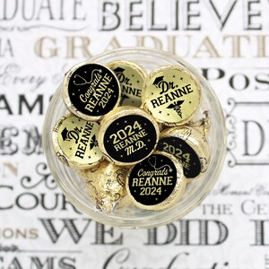 Personalized MD Degree Graduation Stickers for Chocolate Kisses Candy ...