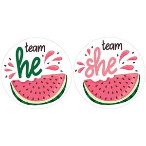 Watermelon Baby Gender Reveal Party, Team He or Team She, Team Boy or ...