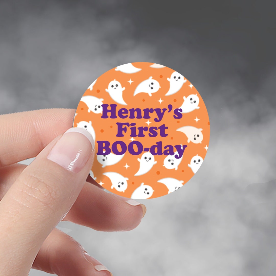 Personalized Little Boo 1st Birthday Orange Round Favor - Etsy