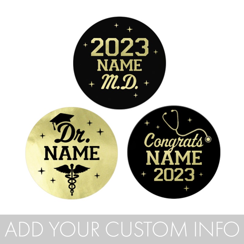 Personalized MD Degree Graduation Stickers for Chocolate - Etsy