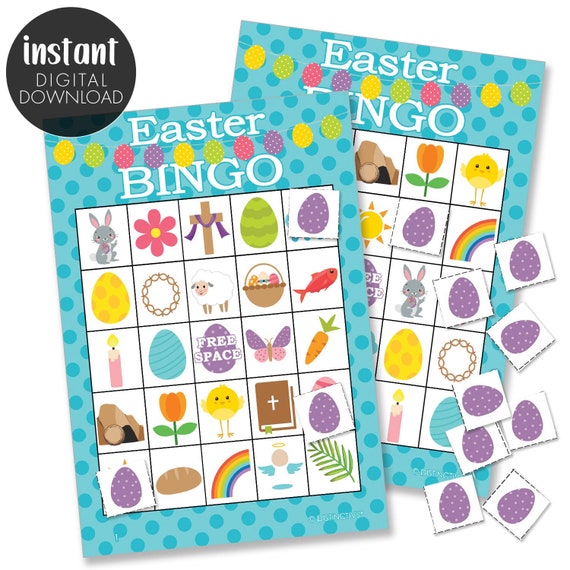 Easter Bingo for Kids Digital Instant Download, Christian Easter Party ...