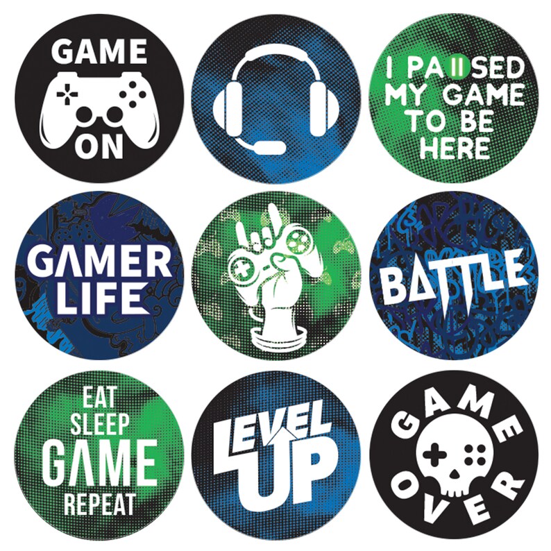 Video Game Birthday Party Favor Stickers Gamer Labels for - Etsy
