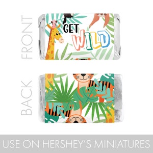 Wild Jungle Birthday Candy Wrappers for Miniature Candy Bars Kids ...