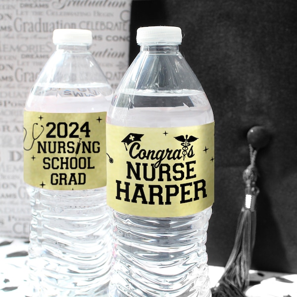 Nursing Graduation Water Bottle Labels - Etsy