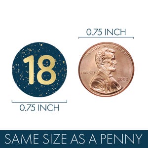 18th Birthday Stickers for Kisses Candy, Navy and Gold Happy 18th ...