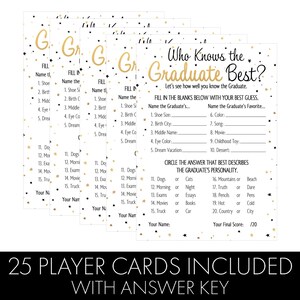 Graduation Party Games, Who Knows the Grad Best for Seniors Grad Games ...