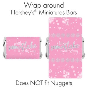 Pink Little Snowflake Snow Baby Shower Mini Candy Bar Wrapper | Etsy
