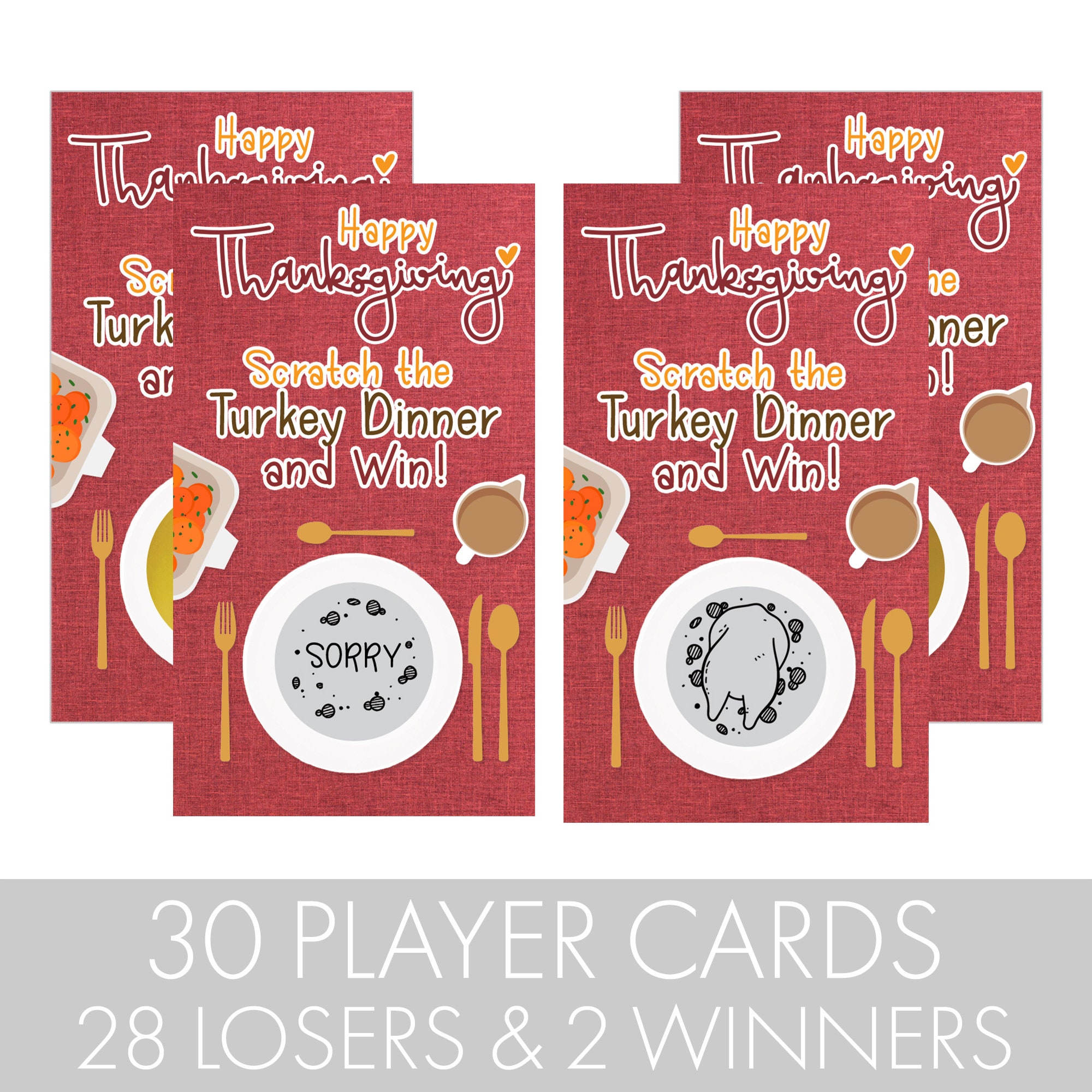 Thanksgiving Scratch off Game for Fall Party Friendsgiving - Etsy