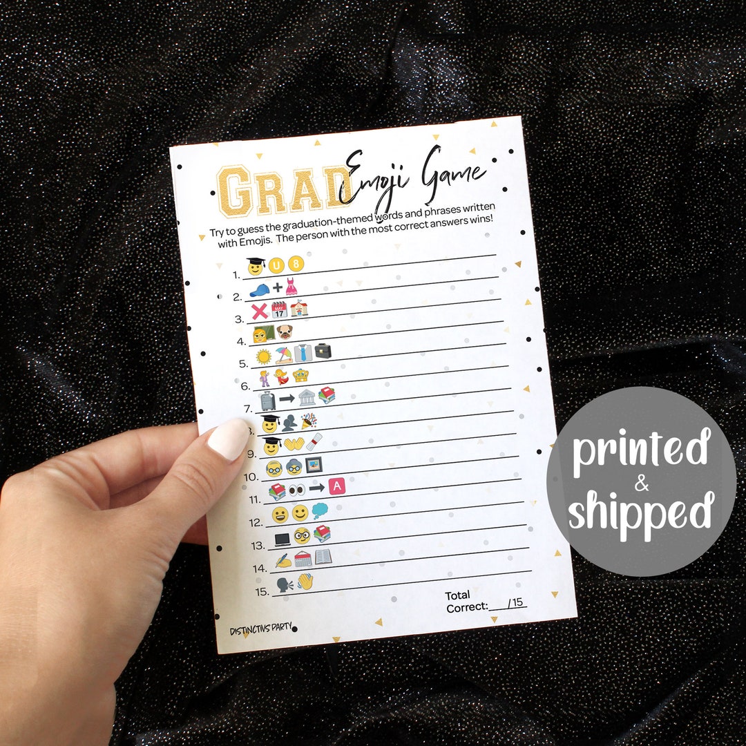 Graduation Party Games, Grad Party Emoji Guessing Game for Seniors ...