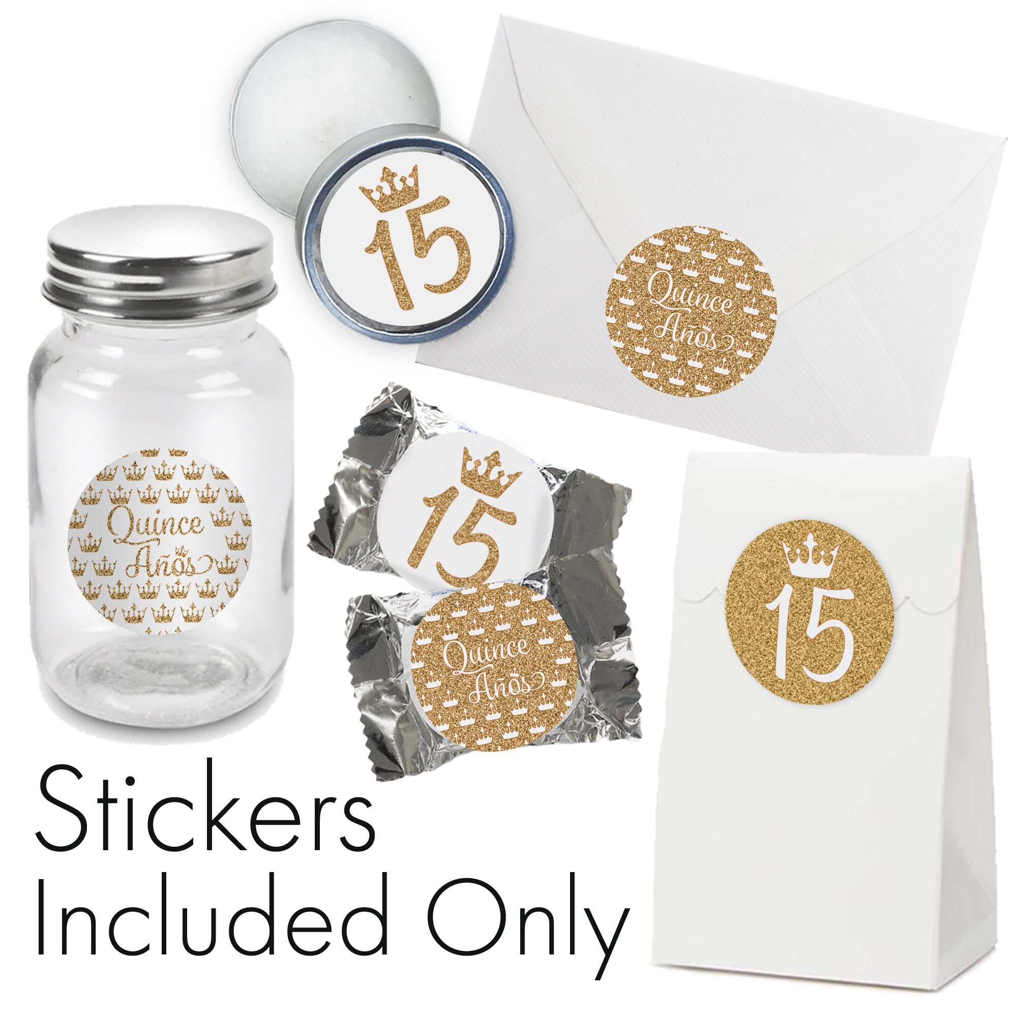 Quinceanera Stickers Mis Quince Party Favors White and - Etsy