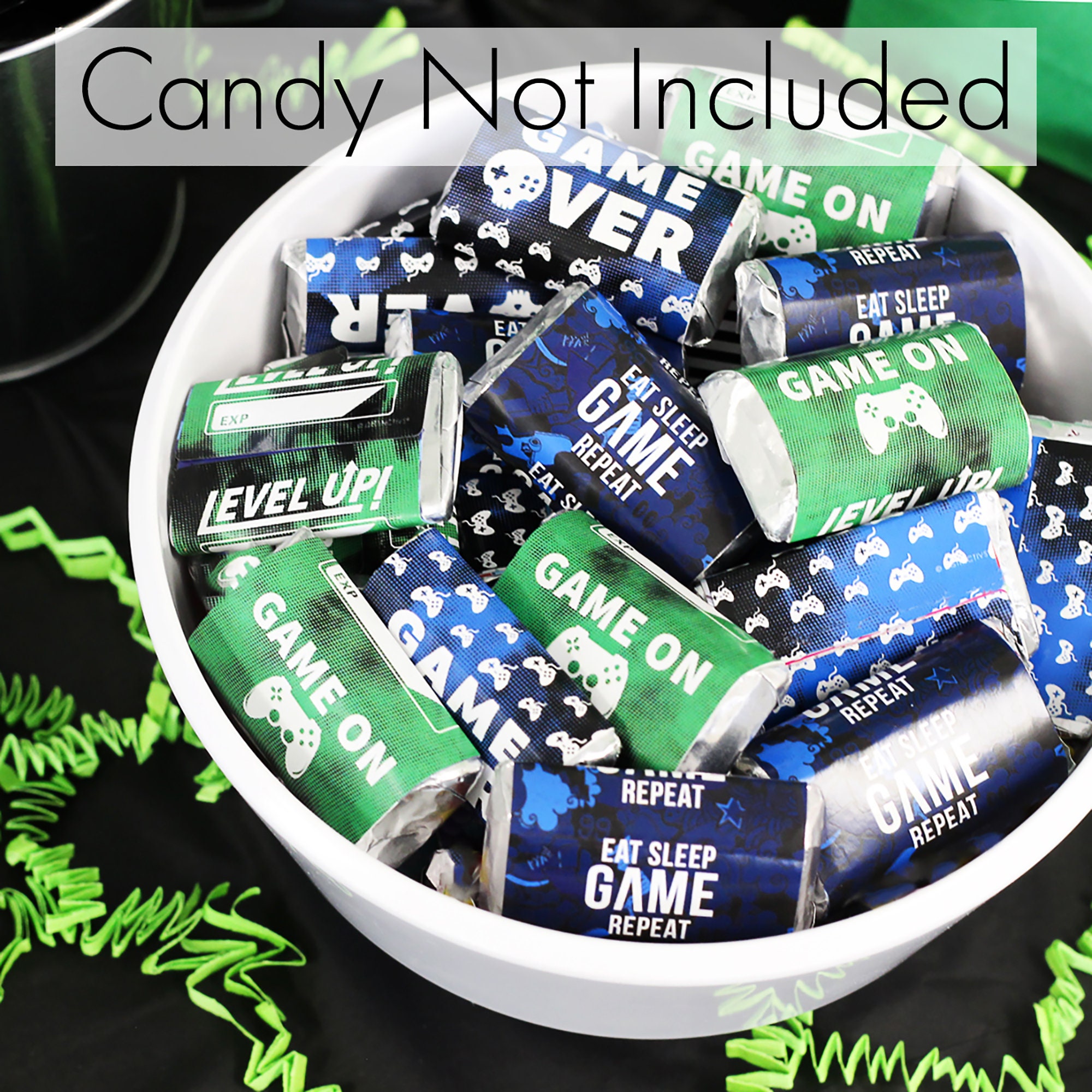 Video Game Birthday Party Mini Candy Bar Labels Gamer | Etsy