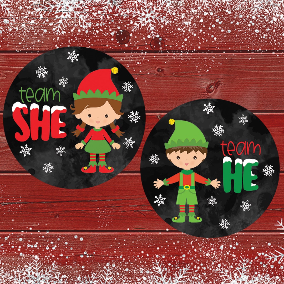 Elf Gender Reveal Stickers for Christmas Gender Reveal What - Etsy