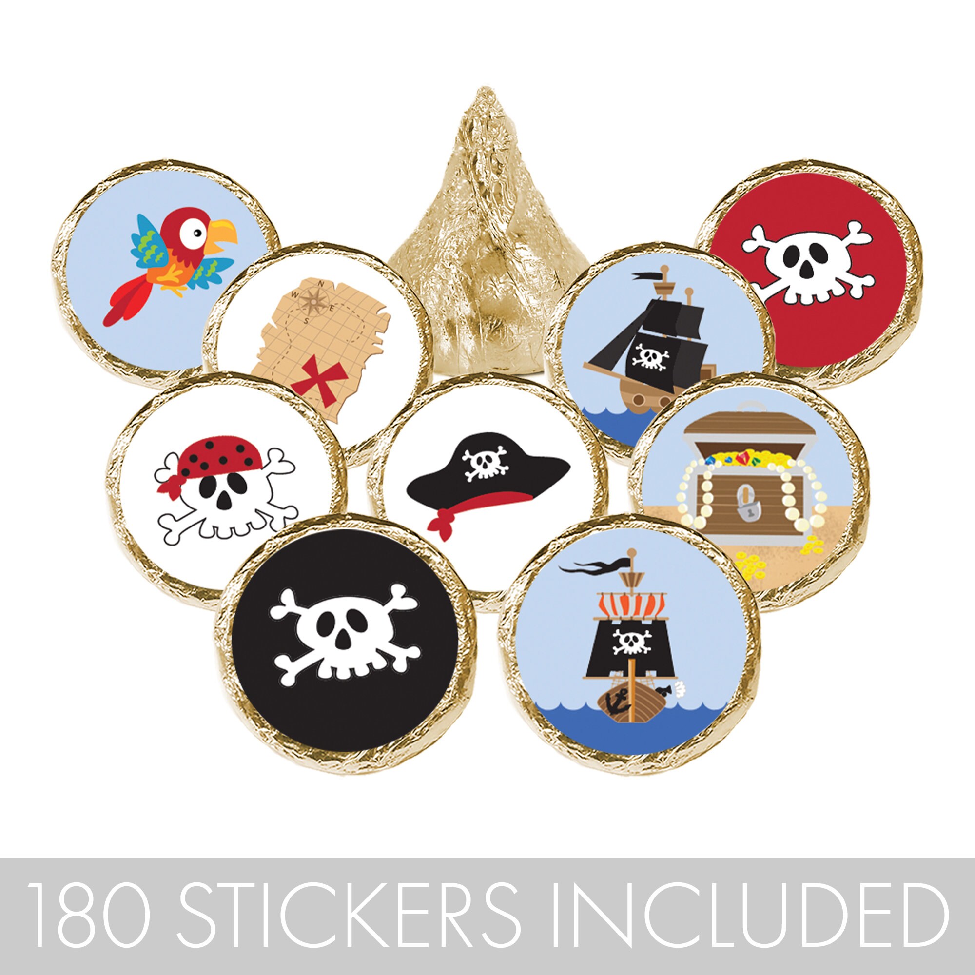 Pirate Party Favor Stickers for Chocolate Kisses Kids - Etsy
