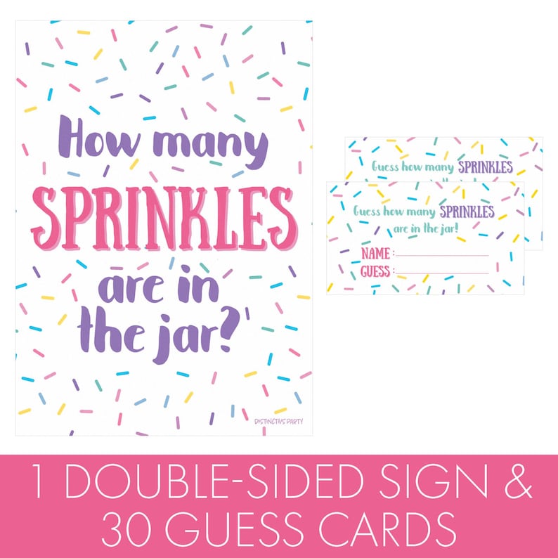 Donut Baby Shower Game, How Many Sprinkles Sign, Guessing Cards - Etsy