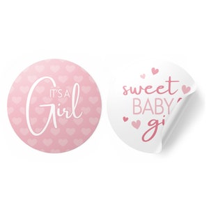 Pink Baby Shower Favor Stickers - 40 Labels, Sweet Baby Girl Baby ...