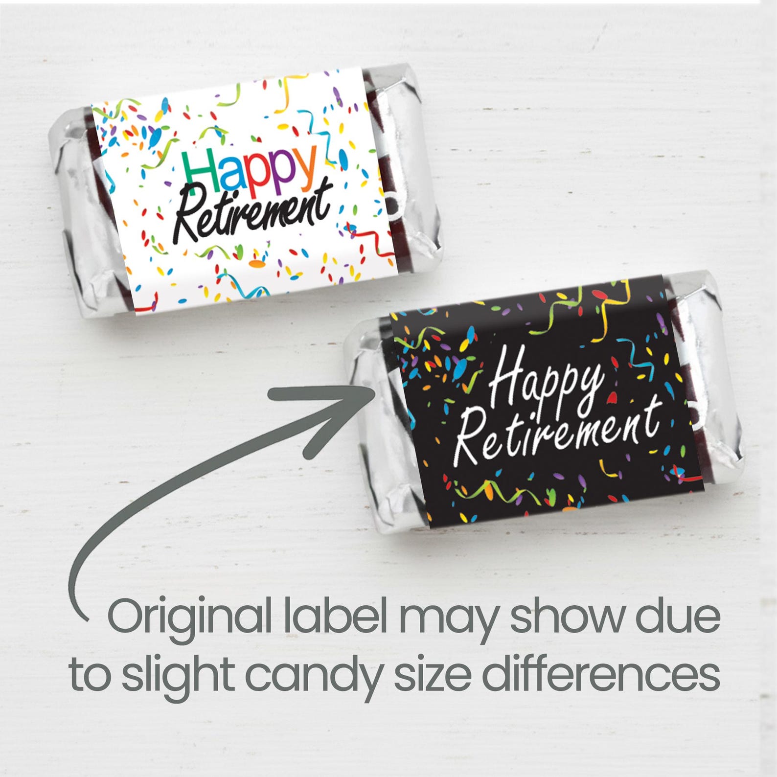 Retirement Party Candy Wrappers, Confetti Stickers (42ct) - Etsy
