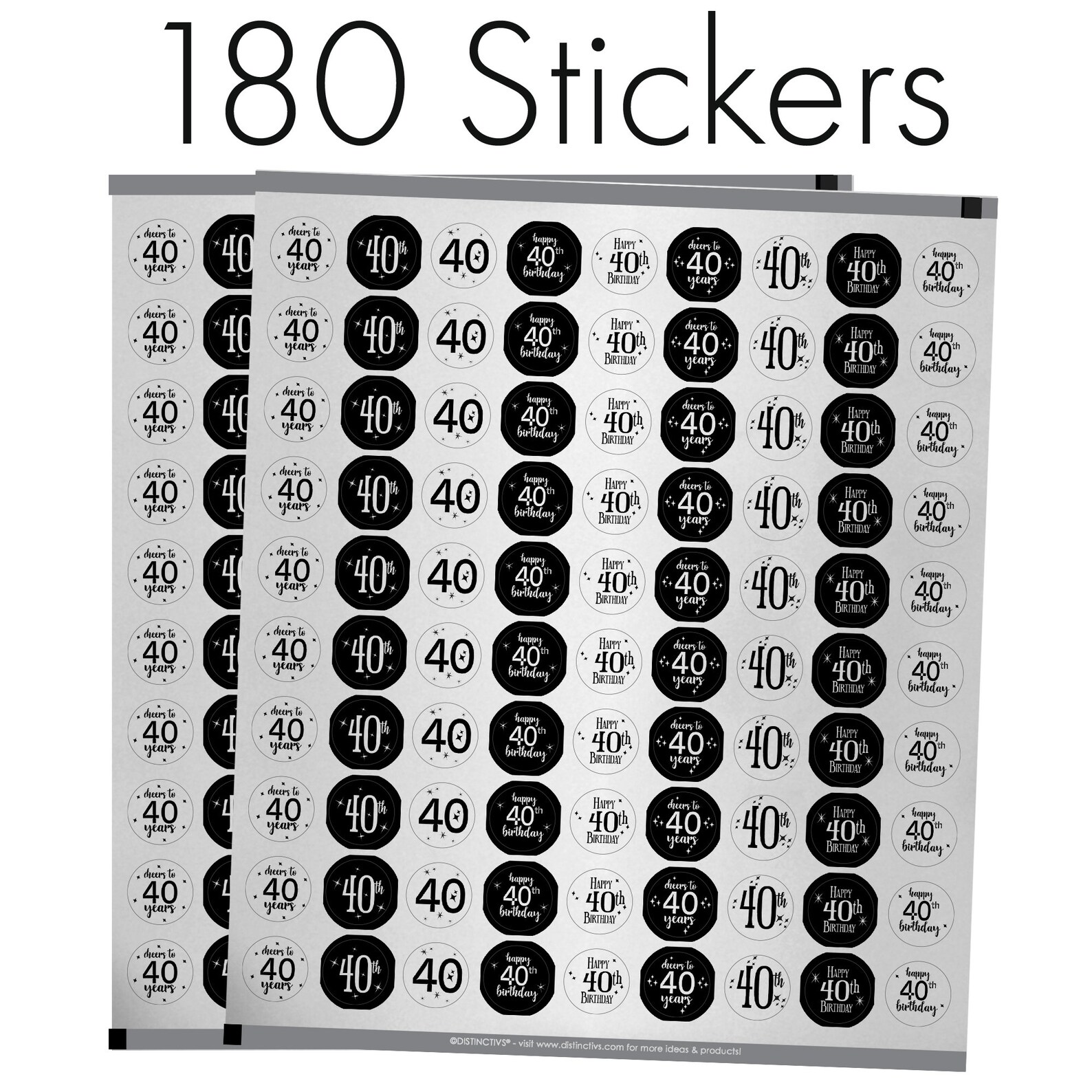 40th Birthday Stickers for Chocolate Kisses Black and Silver - Etsy