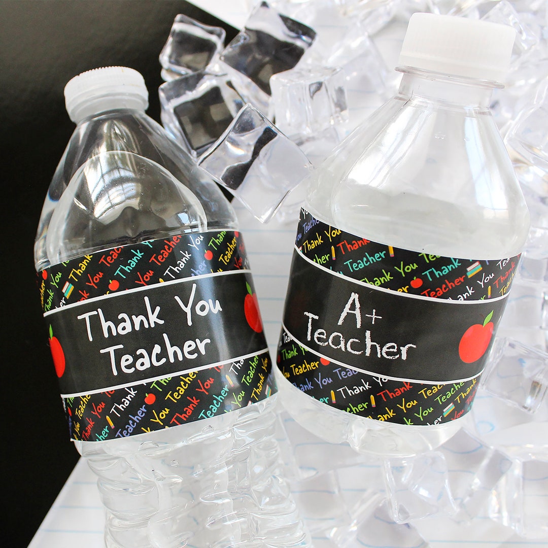 Teacher Appreciation Water Bottle Stickers, Thank You Teacher ...
