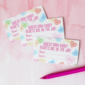 Valentine's Day Games How Many Hearts Guessing Game, Valentine Party ...