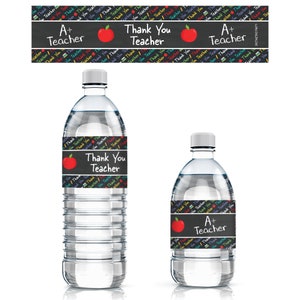 Teacher Appreciation Water Bottles Stickers Thank You Teacher ...