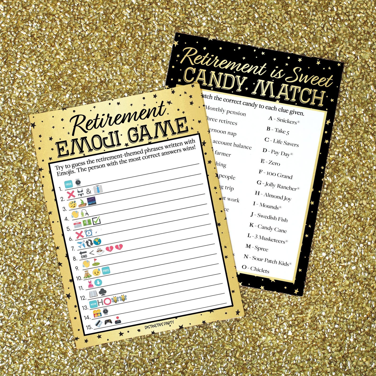 Retirement Party Game Bundle, Black and Gold - Set of 4 Games for 20 ...