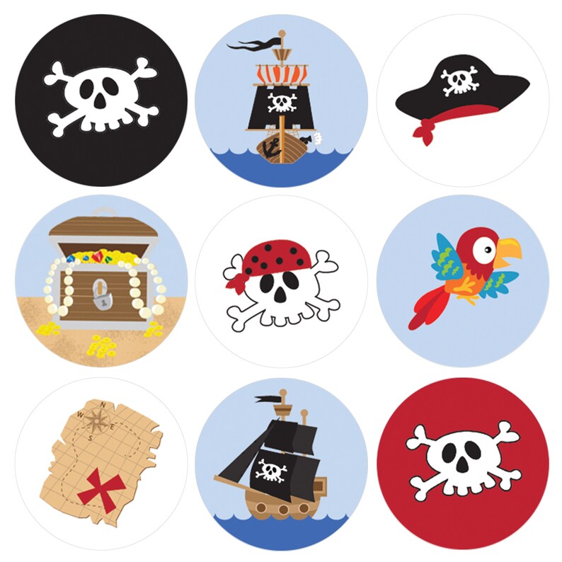 Pirate Party Favor Stickers for Chocolate Kisses Kids - Etsy