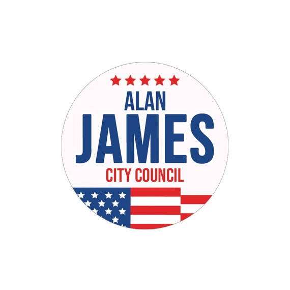 Custom Political Campaign Stickers - 1000 1.75 in. Round Circle Labels ...