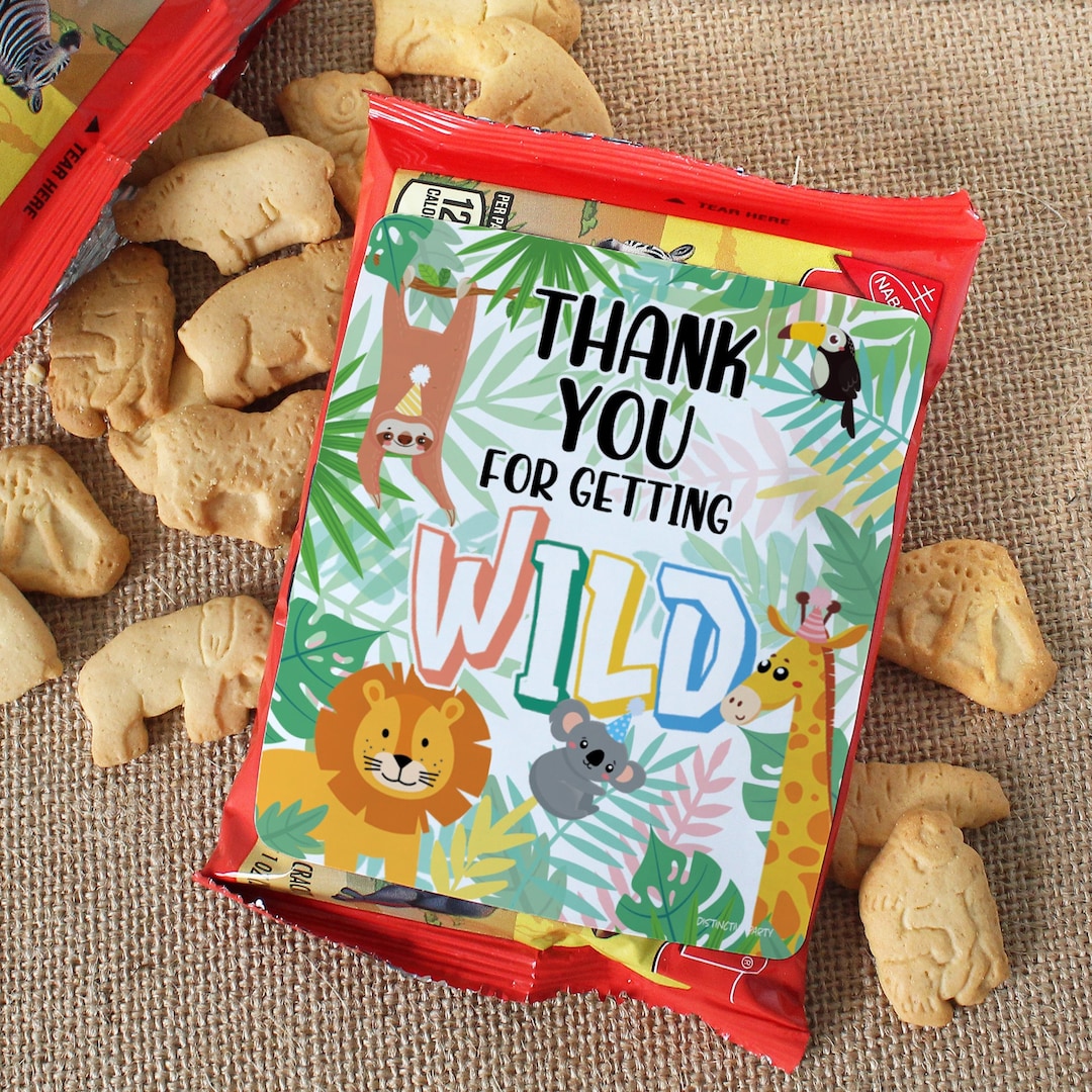 Jungle Birthday Party - Animal Cracker, Cookie, Chip, Snack Bag ...