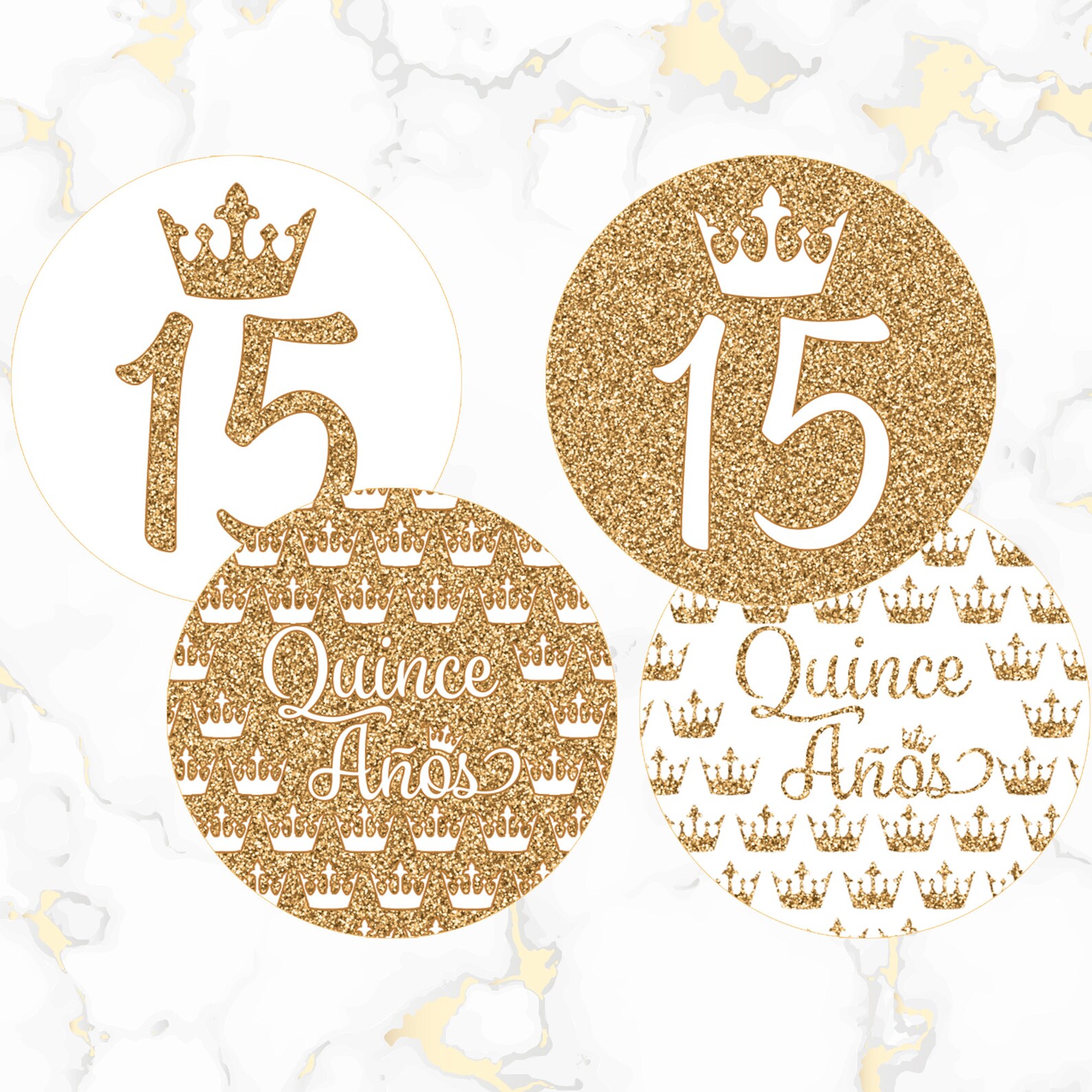 Quinceanera Stickers Mis Quince Party Favors White and | Etsy