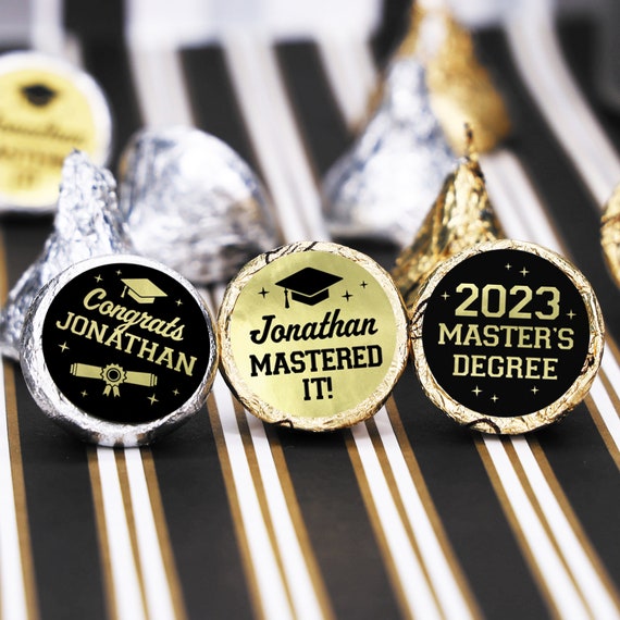 Personalized Master's Degree Graduation Stickers for Chocolate Kisses ...