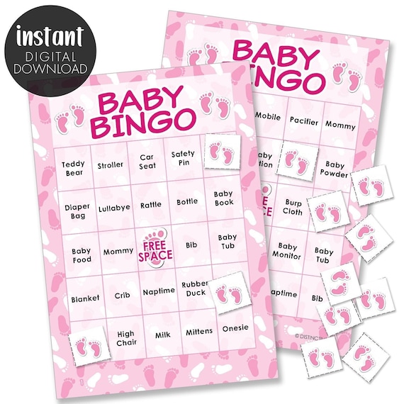It's a Girl Bingo - Baby Shower Party Digital Instant Download, Pink ...