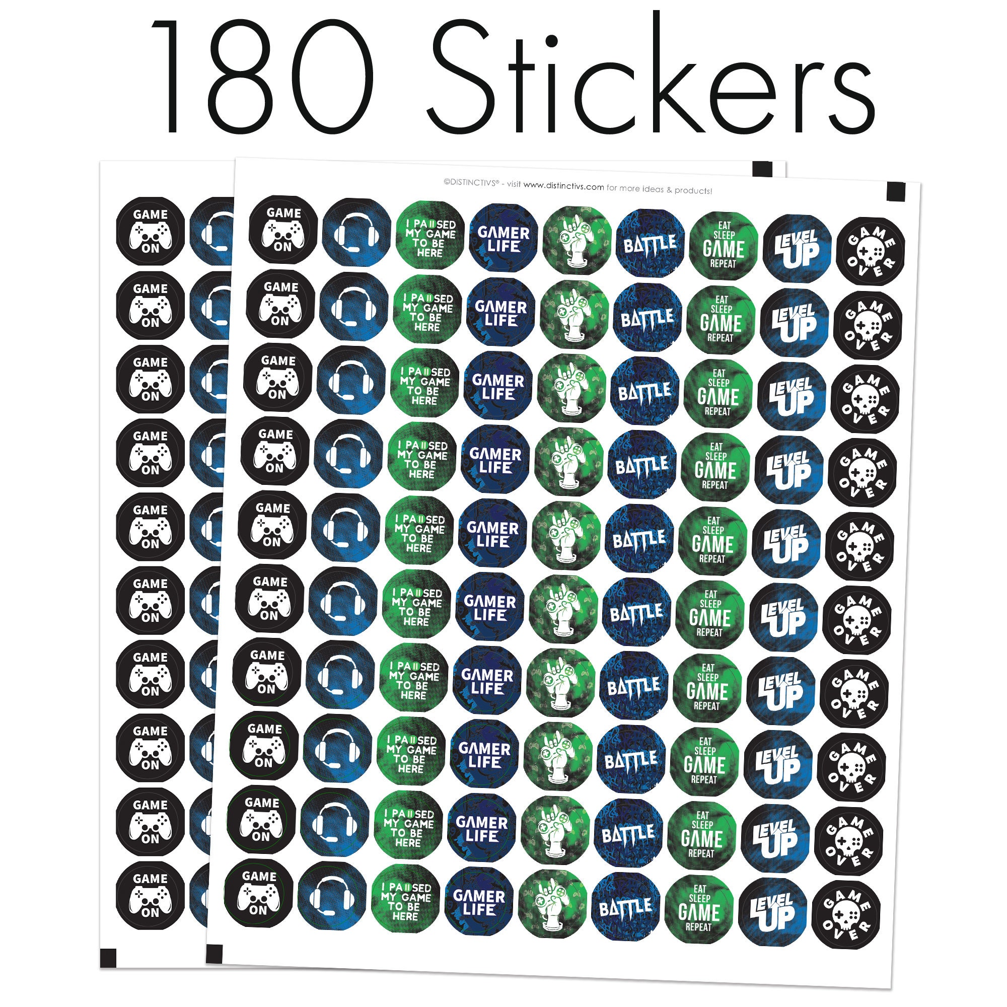 Video Game Birthday Party Favor Stickers Gamer Labels for | Etsy