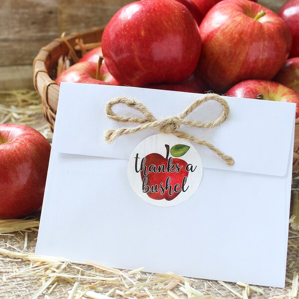 Apple Thank You Stickers - Etsy