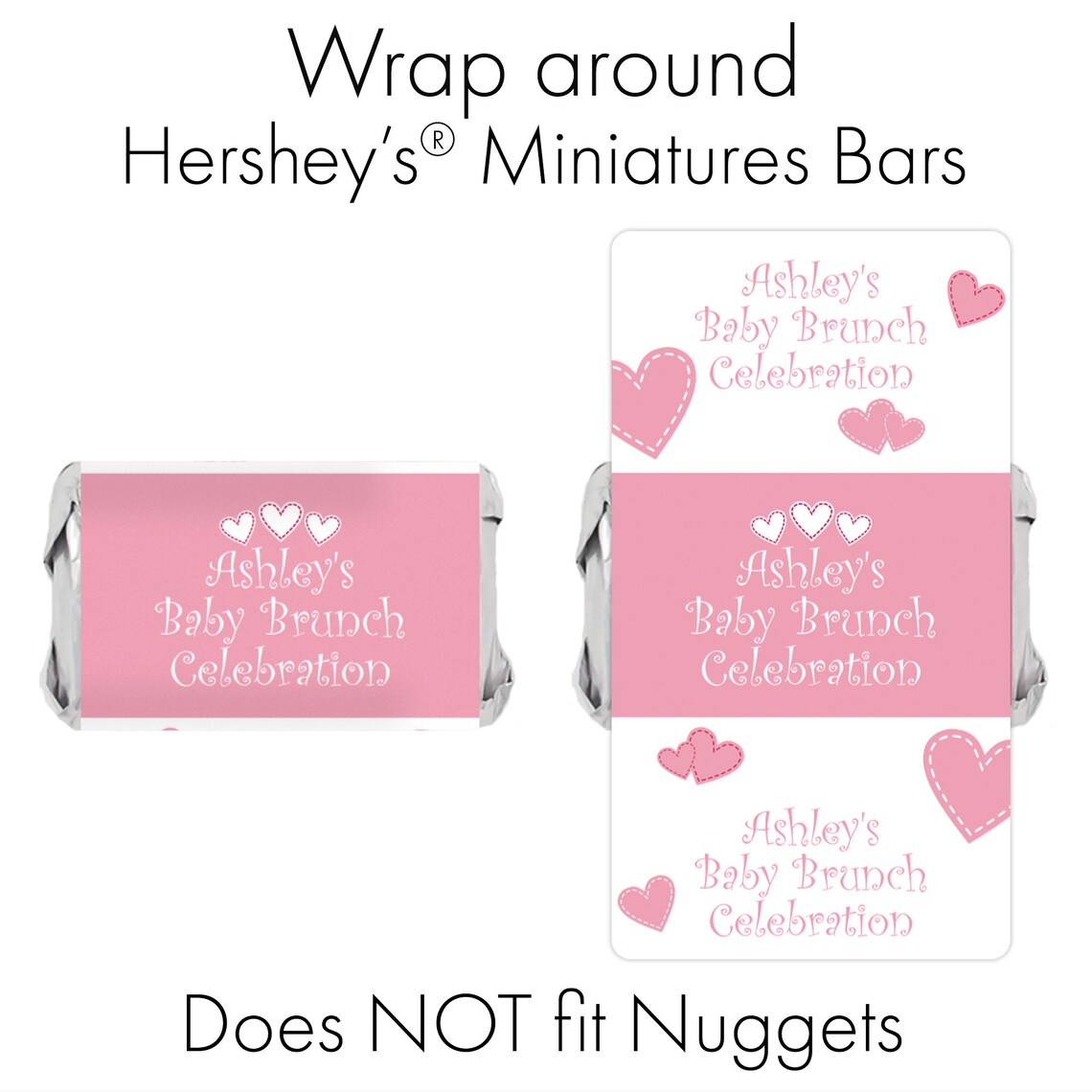 Personalized Girl Baby Shower Candy Wrappers for Hershey Minis | Etsy