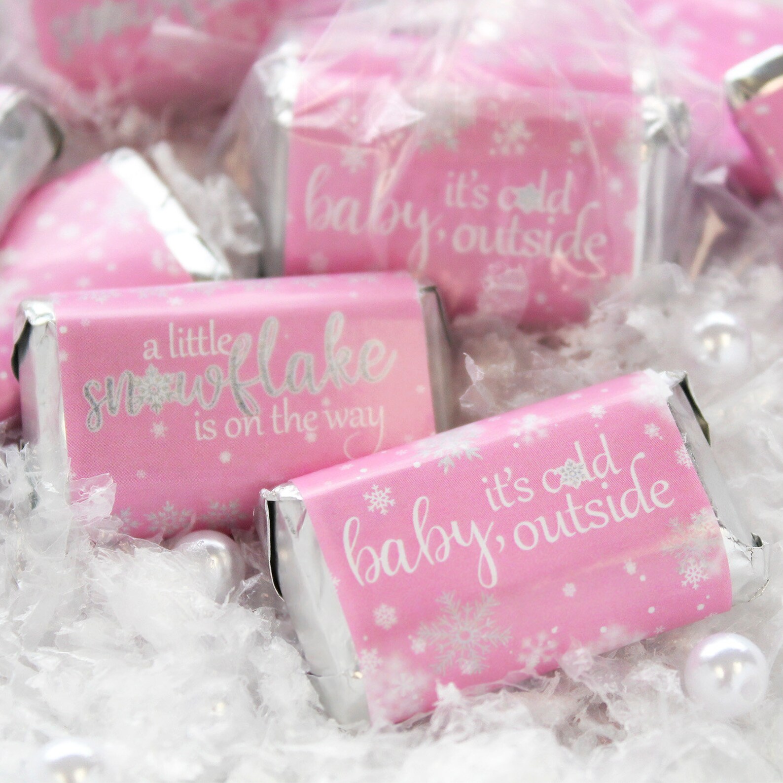 Pink Little Snowflake Snow Baby Shower Mini Candy Bar Wrapper - Etsy