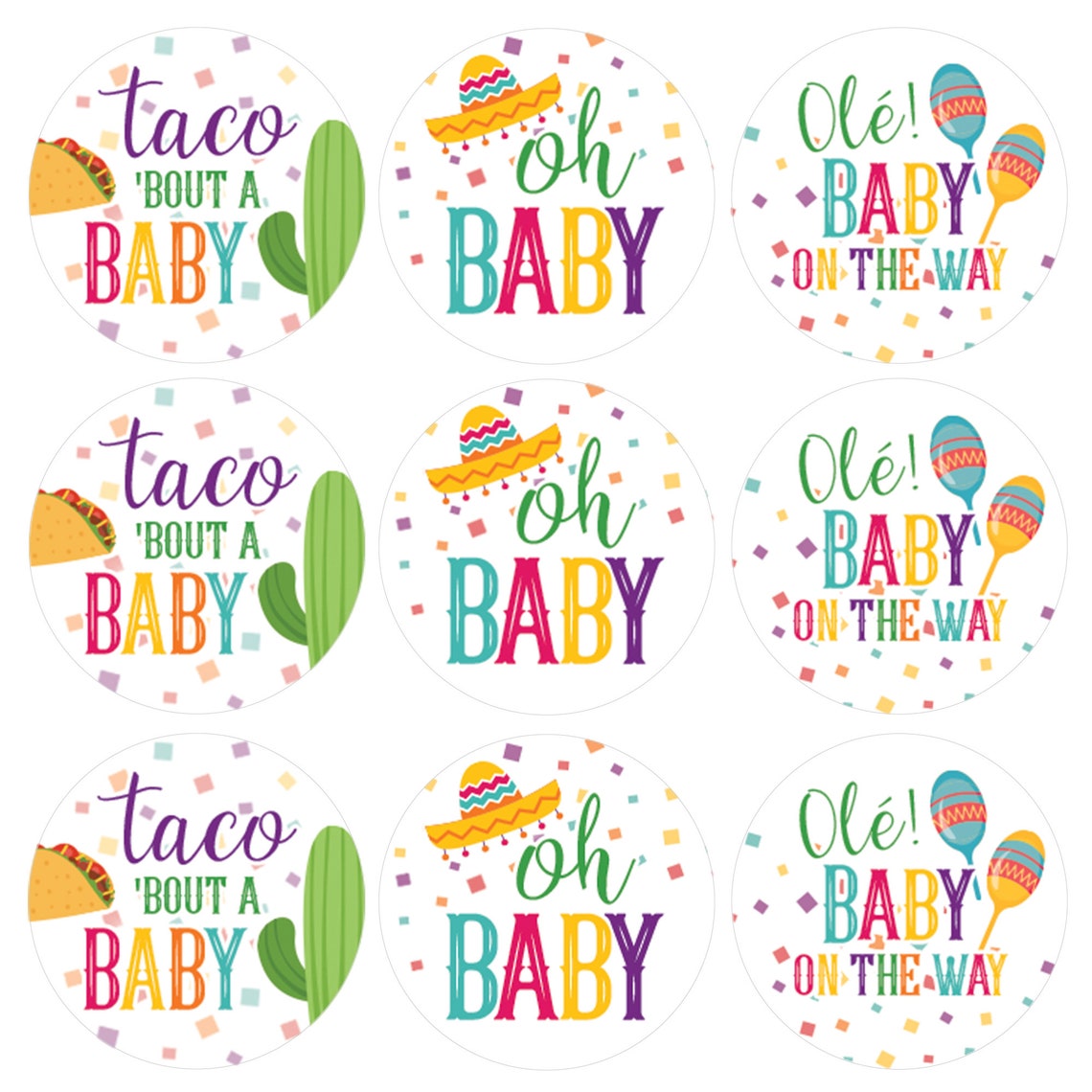 Taco 'bout a Baby Shower Chocolate Kiss Stickers 180ct - Etsy