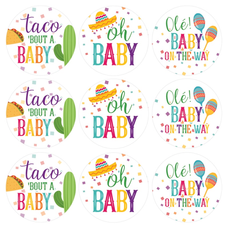 Taco 'bout a Baby Shower Chocolate Kiss Stickers 180ct - Etsy