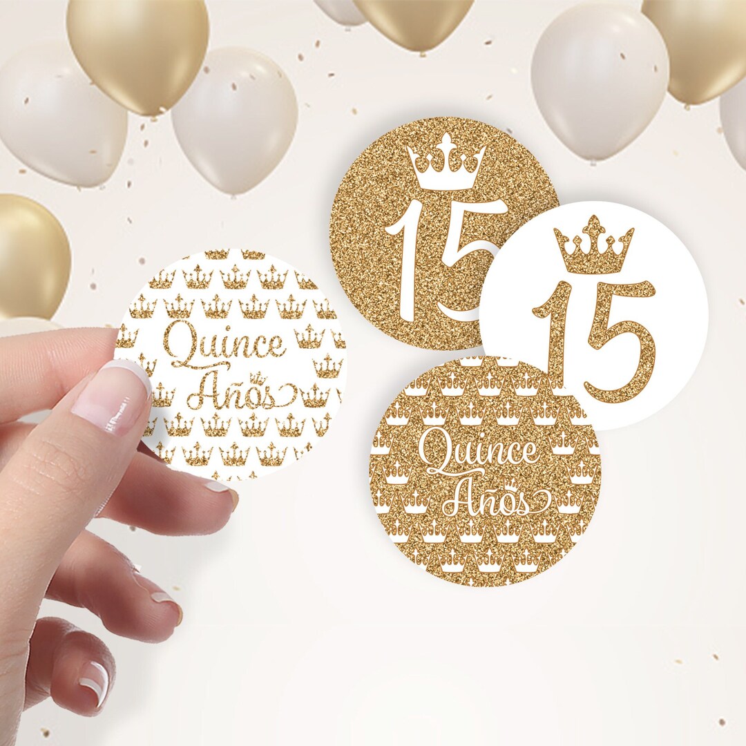 Quinceanera Stickers Mis Quince Party Favors White and - Etsy