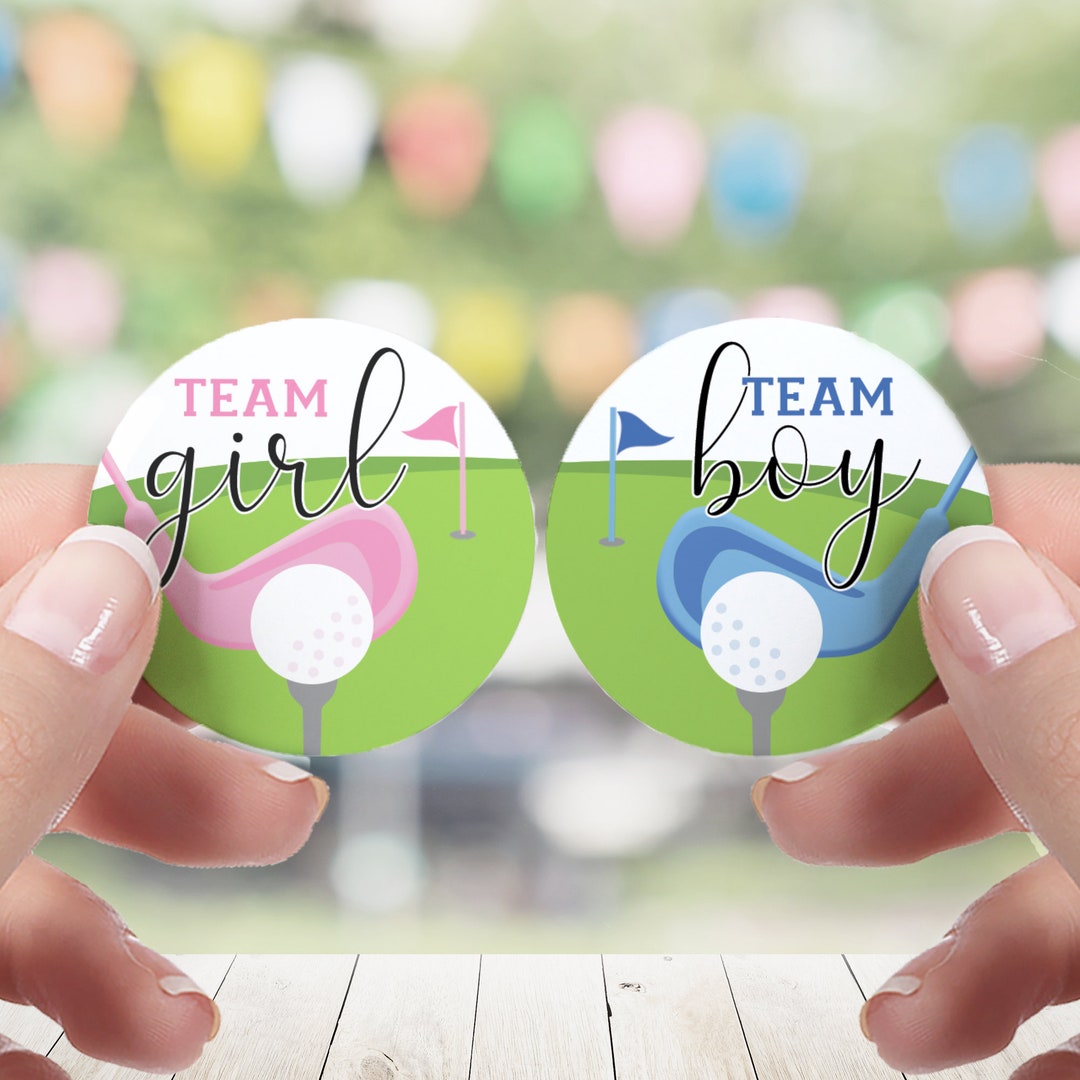 Golf Gender Reveal Party Stickers, What Will Our Little Caddie Be, Team ...