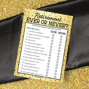 Retirement Party Game Bundle, Black and Gold Set of 4 Games for 20 ...