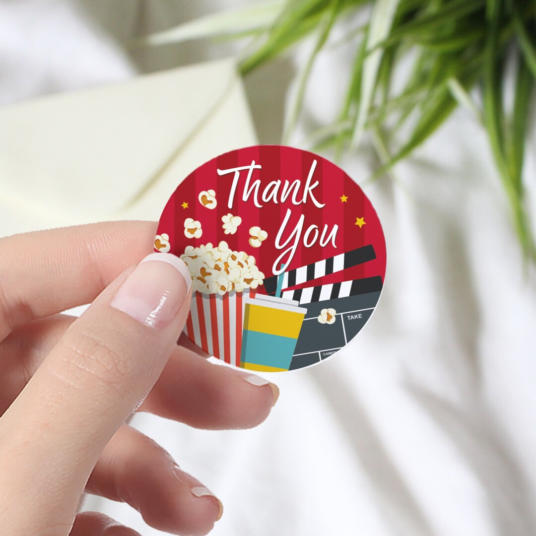 Movie Night Birthday Party Favor Stickers, 40ct, Night at the Movies ...